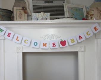 Welcome Back Crayon Design Printable Banner Back To School