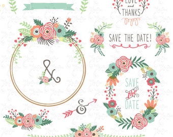 Wedding Clipart Shabby Chic Clipart terrarium clipart