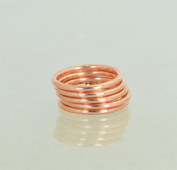 Round Copper Classic Size Stackable Rings Copper Rings