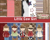 Items similar to Little Cowgirl Paper Pack and Clip Art Set ...