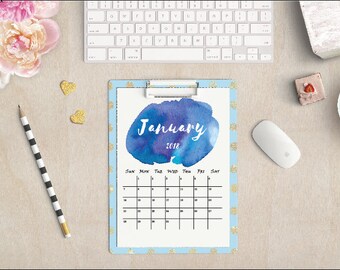 Watercolor calendar | Etsy