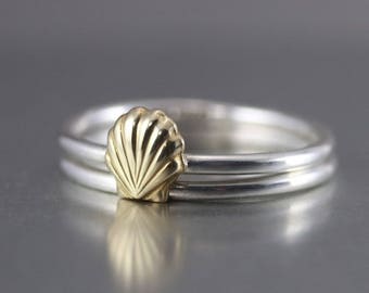 Copper Heart Stack Ring Stack Ring Sterling Silver Stack