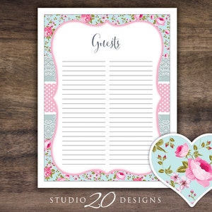 Guest sign in sheet | Etsy