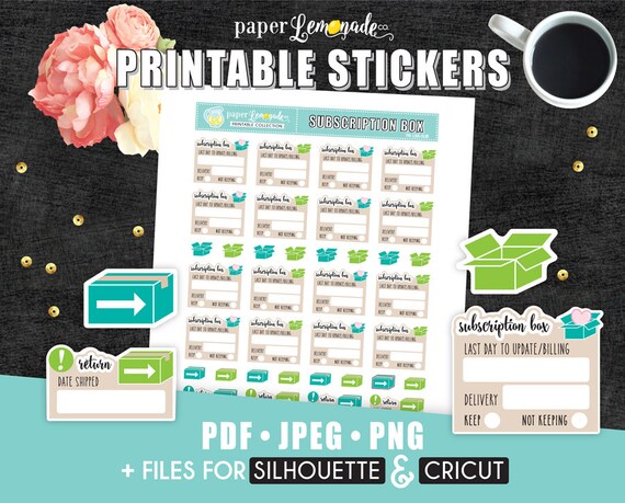 Printable Stickers Subscription Box Stickers Subscription