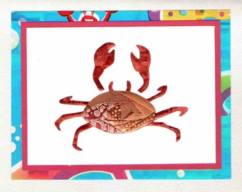 Crab card | Etsy