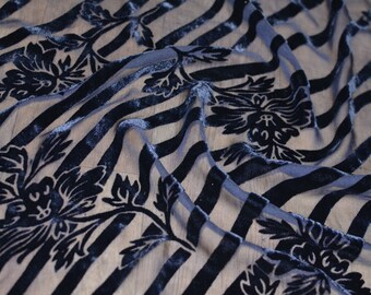 Silk devore fabric | Etsy