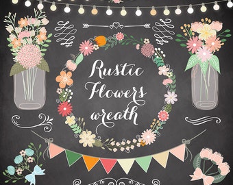 Wedding Clipart Shabby Chic Clipart terrarium clipart