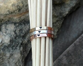 Dainty heart ring | Etsy