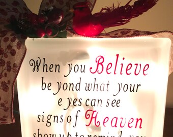 Cardinal glass block | Etsy