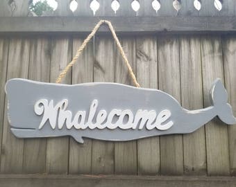 Whale welcome sign | Etsy