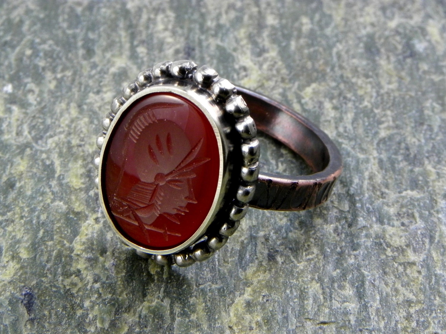 Ring SPQR ancient Rome Seal silver & copper made in