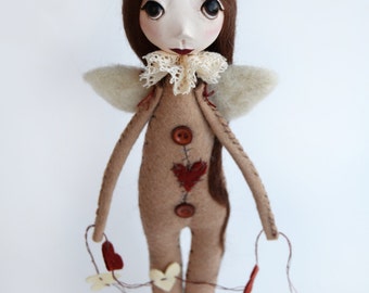 Angel Cloth Art Doll Primitive Angel Folk Art Angel Made