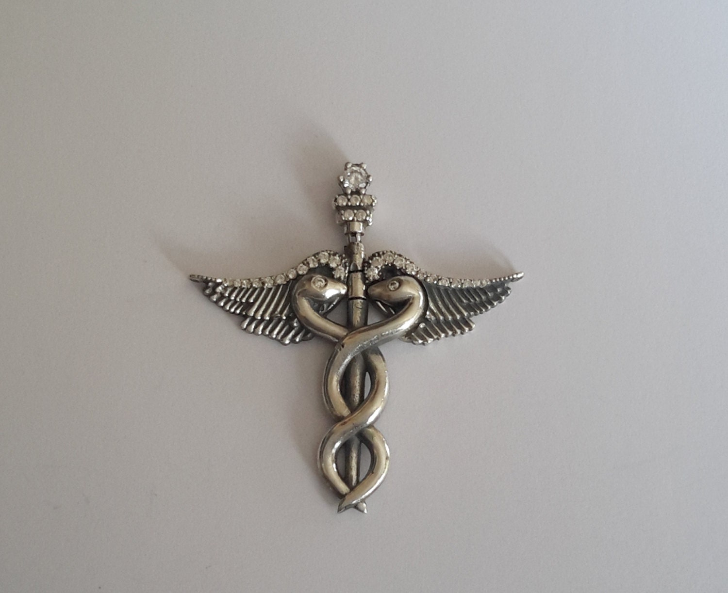 1 Sterling Silver Caduceus Hermes Medicine symbol Decorative