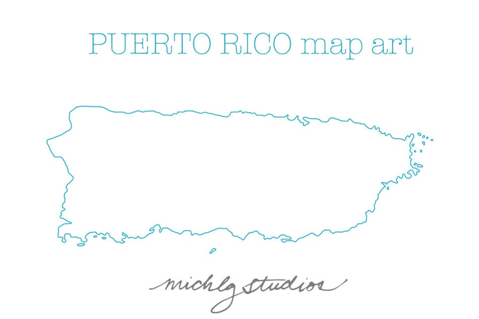 Vector & PNG Puerto Rico map art/clip art state country