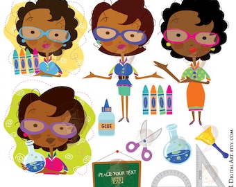 Classroom Teacher Clip Art African American Black Teacher Back