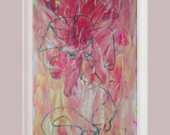 Erica Abstract Original Acrylic Canvas Painting Blue