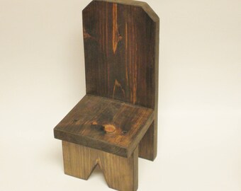 Wood bench with back | Etsy