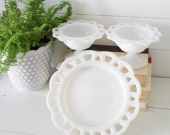 Lace edged plates | Etsy