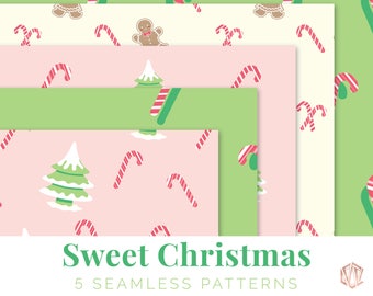 Christmas Digital Paper & Clipart Holiday Paper Repeating