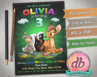 Bambi invitation | Etsy