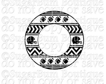 Aztec Tribal Monogram Frame dxf and svg for use with