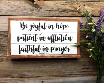 Romans 12:12 svg Be joyful in Hope patient in Affliction