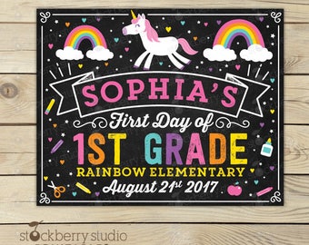 Unicorn First Day of School Sign 1st Day of School