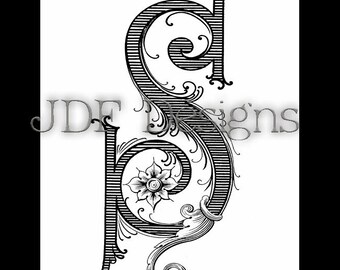 S monogram | Etsy