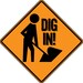 Construction birthday party poster sign PRINTED dig in