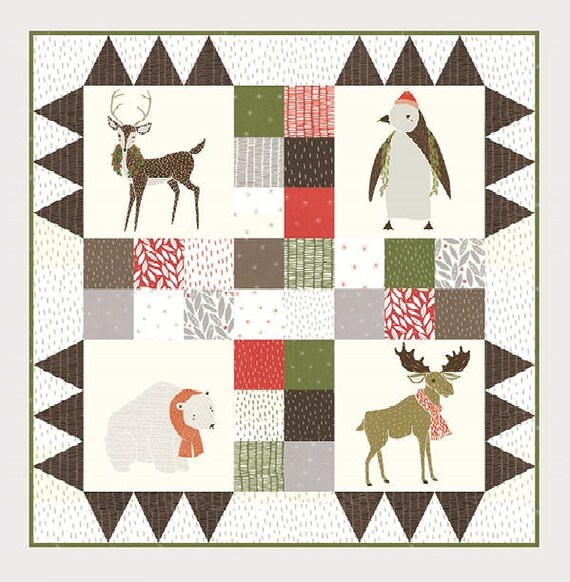 MERRILY Quilt Kit Moda Fabric Quilt Pattern // Holiday