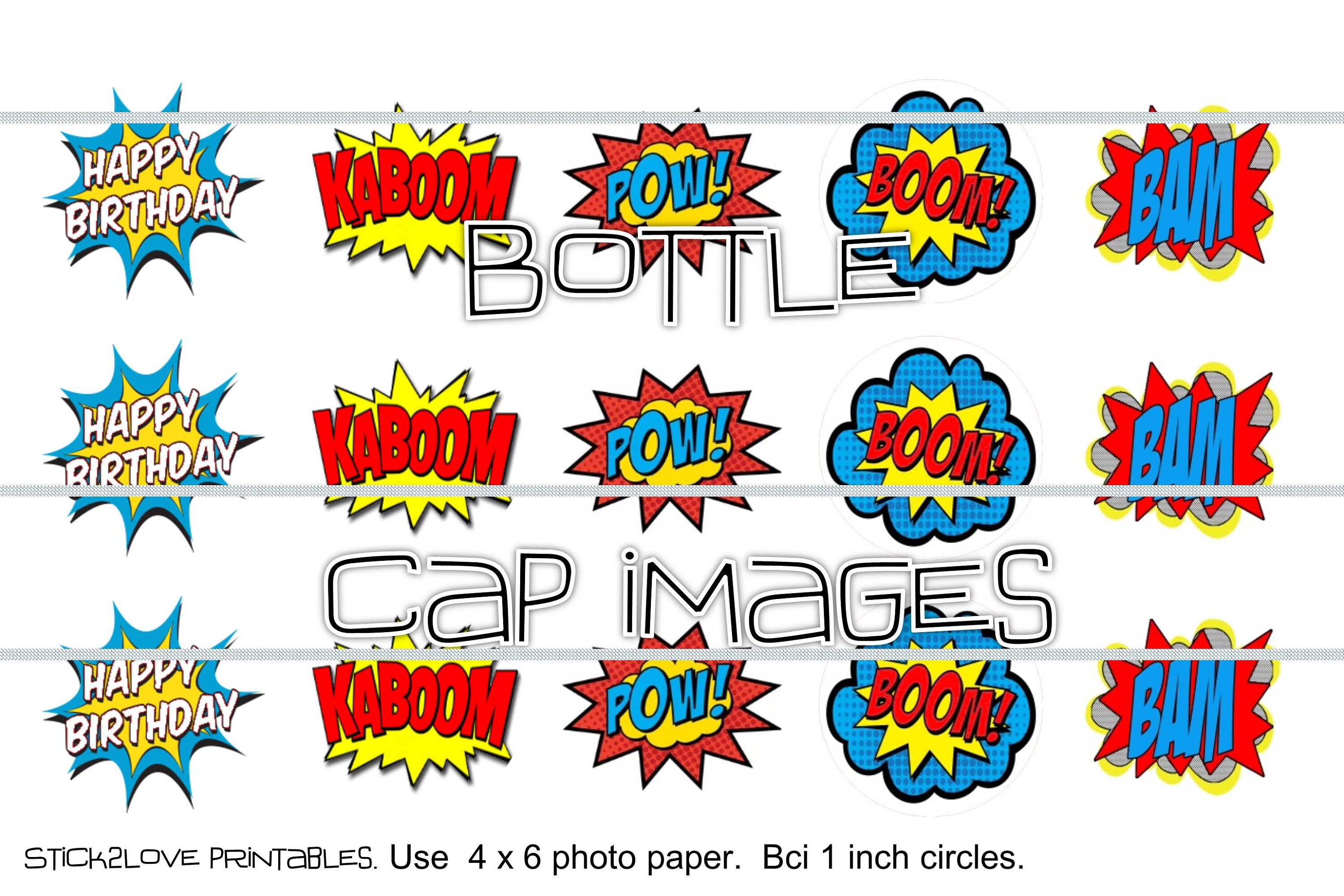 Boom Pow zap happy birthday printables 4x6 1 circles