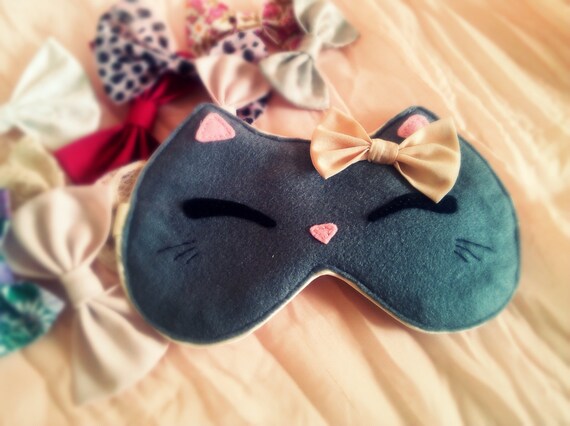 Cat eye sleep mask Cute kawaii kitty sleep mask Plush cat