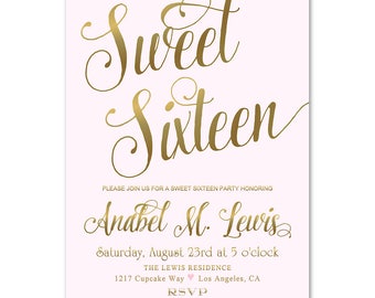 Sweet 16 invitation | Etsy