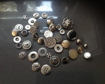 Silver buttons | Etsy