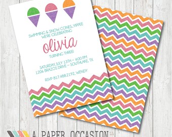 Snow cone invitation | Etsy