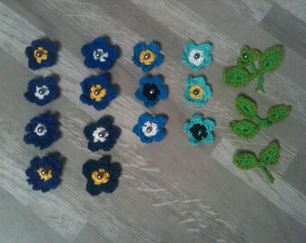 Blue crochet flower | Etsy