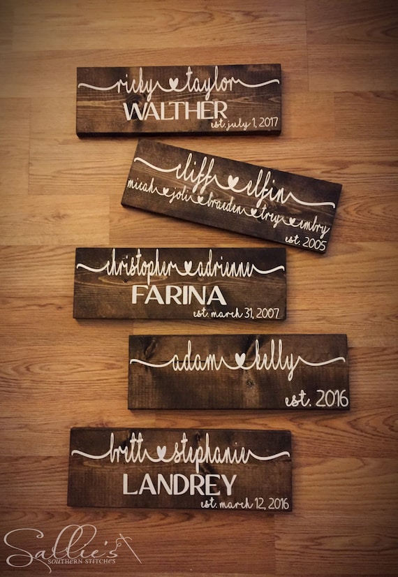 Custom wood signs Couples sign Personalized name sign