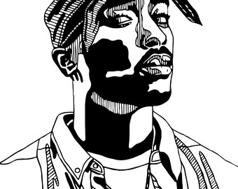 Tupac drawing | Etsy