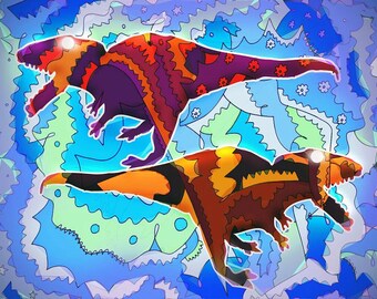 Abstract dinosaur | Etsy