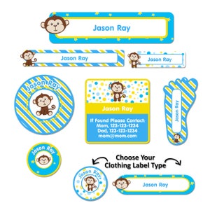 Monkey labels | Etsy