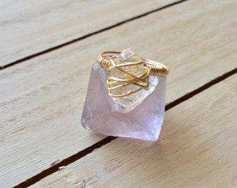 Quartz crystal ring | Etsy
