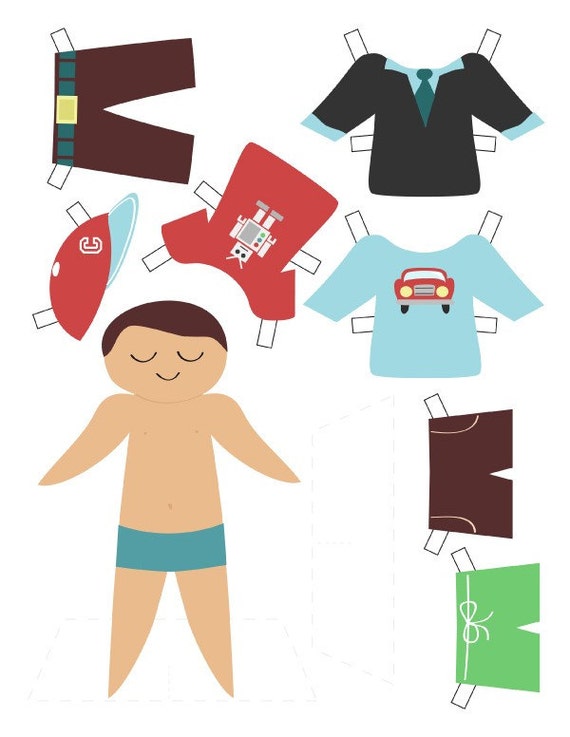 Items Similar To Paper Doll Boy Printable PDF On Etsy Items Similar To Paper Doll Boy Printable PDF On Etsy