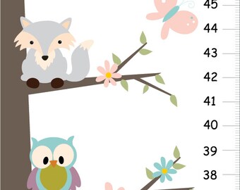 Personalized Growth Chart Woodland Forest Friends