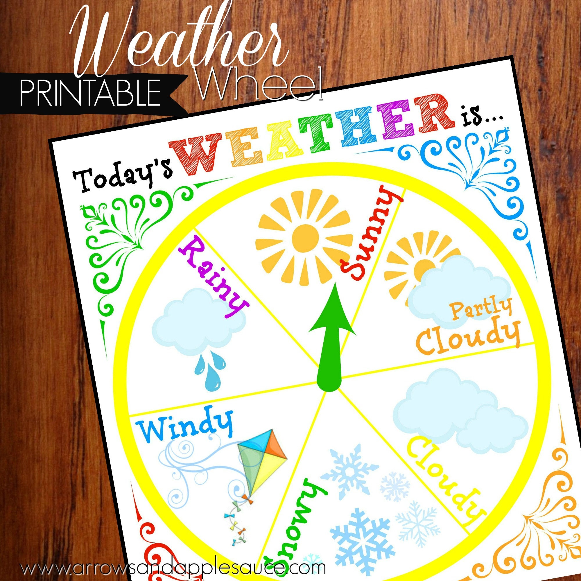 Weather Wheel Educational Printable Circle Time Learning Tool