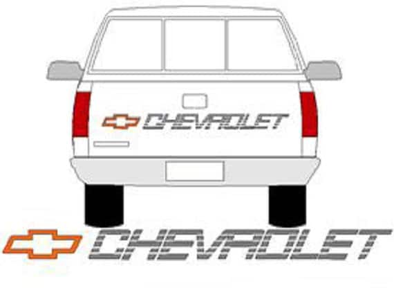 CHEVROLET Truck Tailgate Decal RED Bowtie With SILVER