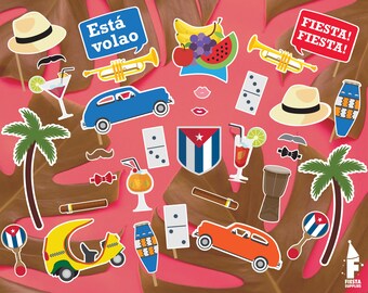 Photo Booth Props Summer Shades on a Stick Set of 8