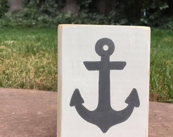 Wooden anchor sign | Etsy