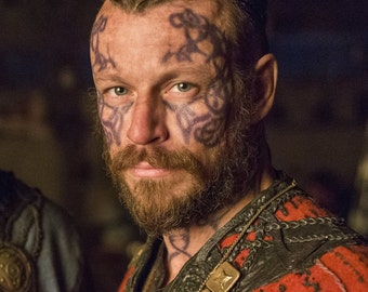 Floki Head Tattoo Vikings for Cosplay. Custom Made to Order.