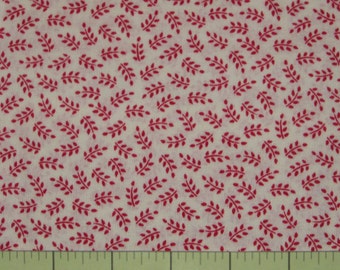Red calico fabric | Etsy