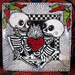 Skeleton Lovers Ceramic Plate With Sacred Heart from Taos New